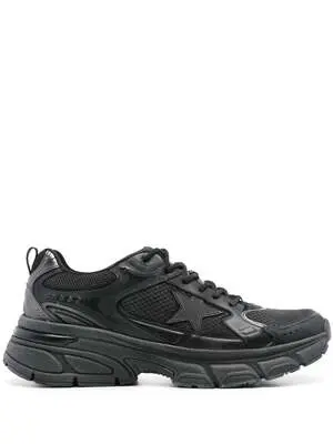GOLDEN GOOSE Leather And Mesh Lightstar Sneakers - Black