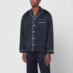 TEKLA White Pyjama Shirt - Blue