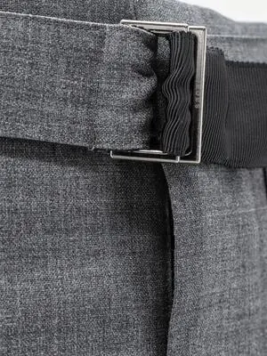 Sacai Pleated Wool Shorts - Gray