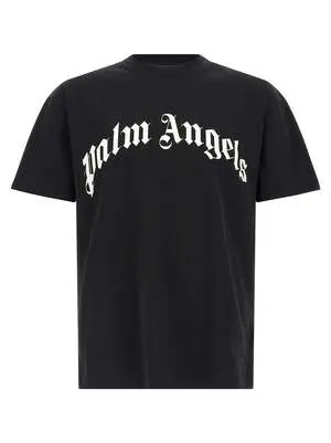 Palm Angels Curved Logo' T-shirt - Multicolor