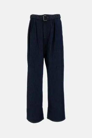 Dries Van Noten Wide Leg Jeans With Belt - Multicolor