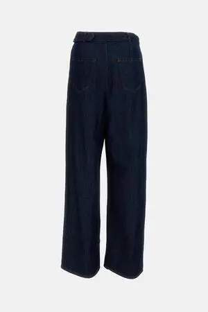 Dries Van Noten Wide Leg Jeans With Belt - Multicolor
