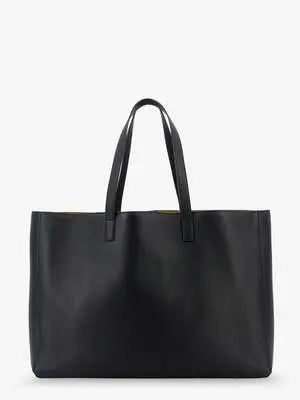 Saint Laurent Leather Shopping Bag With Front Logo
