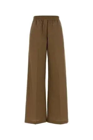 Brunello Cucinelli Cotton Blend Wide-leg Pant - Brown