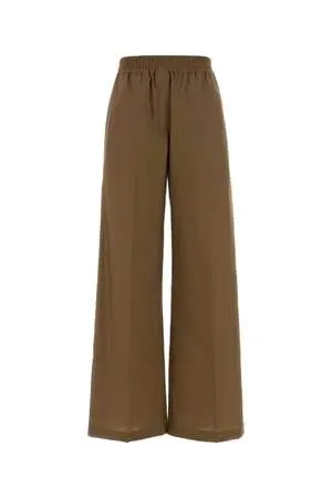 Brunello Cucinelli Cotton Blend Wide-leg Pant - Brown