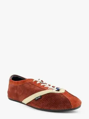 Celine The Flat Suede And Leather Sneakers - Multicolor