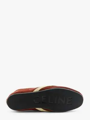 Celine The Flat Suede And Leather Sneakers - Multicolor