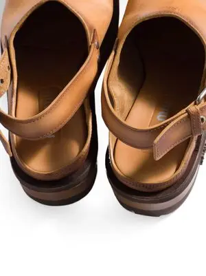 Miu Miu Foule Antiqued Leather Mules