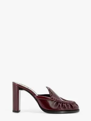 Saint Laurent SAINT LAURENT Le Loafer Leather Sandals With Metal Cassandre Logo Multicolor