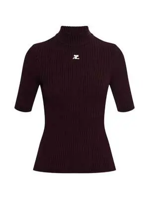 COURREGES Short-sleeved Ribbed Sweater