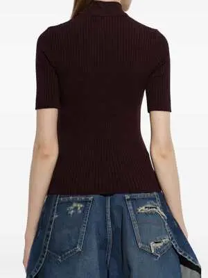 COURREGES Short-sleeved Ribbed Sweater
