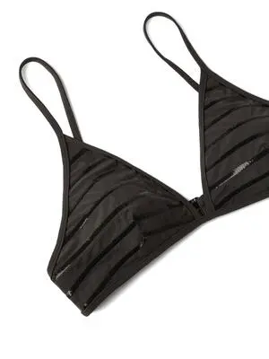 Brunello Cucinelli Striped Embellished Bikini Top - Multicolor