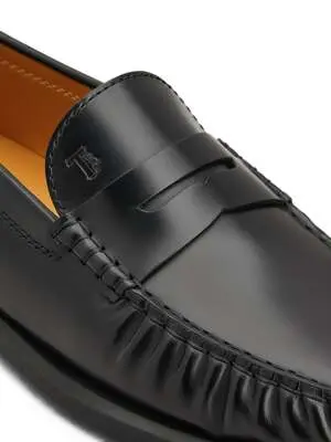 TOD'S Gathered Penny Loafers With Rubber Sole