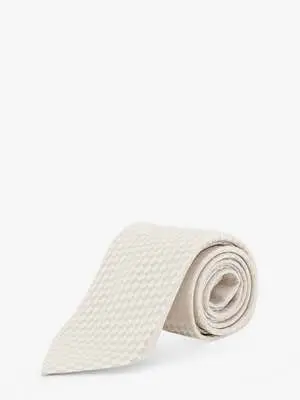 TOM FORD Silk Tie With Geometric Pattern - White