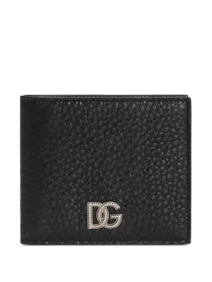 Dolce & Gabbana Calfskin Wallet With Dg Logo - Black