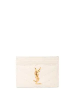 Saint Laurent Cassandre Matelassé Card Case In Grain De Poudre Leather - Multicolor