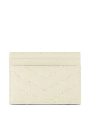 Saint Laurent Cassandre Matelassé Card Case In Grain De Poudre Leather - Multicolor