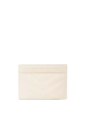 Saint Laurent Cassandre Matelassé Card Case In Grain De Poudre Leather - Multicolor