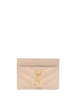 Saint Laurent Cassandre Matelassé Card Case In Grain De Poudre Leather - Multicolor