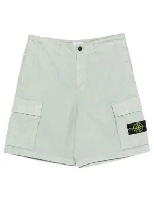 Stone Island Nylon Panama Loose Fit Cargo Bermudas - Green