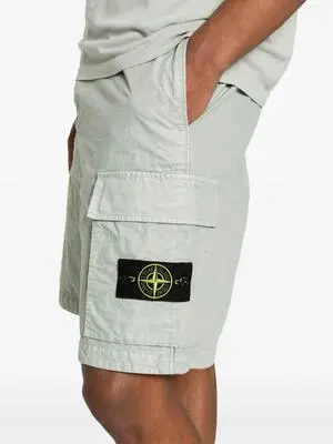 Stone Island Nylon Panama Loose Fit Cargo Bermudas - Green