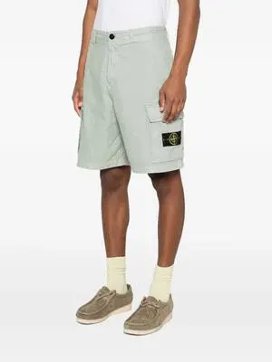 Stone Island Nylon Panama Loose Fit Cargo Bermudas - Green