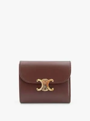 Celine Leather Small Flap Wallet - Brown