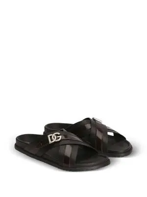 Dolce & Gabbana Animal-print Sandals - Black