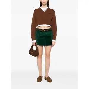 Miu Miu Corduroy Pleated Skirt