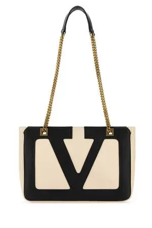 Valentino Garavani Ivory Nappa Leather Small Viva Superstar Shoulder Bag - White