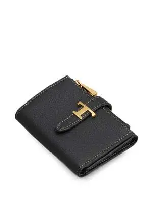 TOD'S Tri-fold Leather Wallet With Strap And Mini T Timeless Accessory