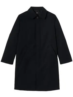 A.p.c. Water-repellent Wool Mac - Blue