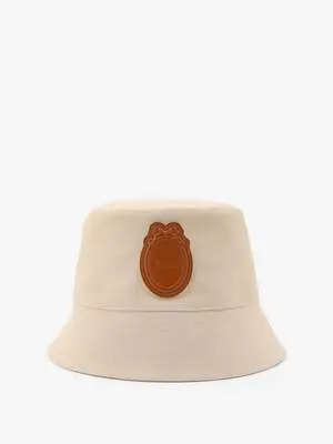 Dior Cotton Bucket Hat With Medaillon Patch - Cream