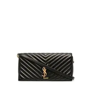 Saint Laurent Quilted Lambskin Shoulder Bag - Black