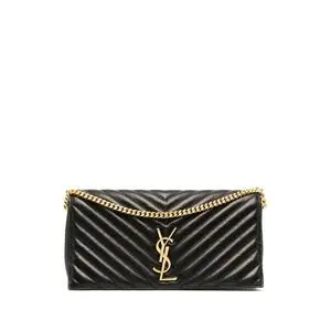 Saint Laurent Quilted Lambskin Shoulder Bag - Black