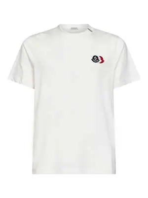 Moncler Natural Cotton Jersey Logo T-shirt - Multicolor