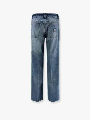Miu Miu Embroidered Straight Leg Denim Jeans