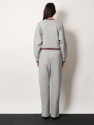 Gucci Cotton Blend Trouser With Web Detail