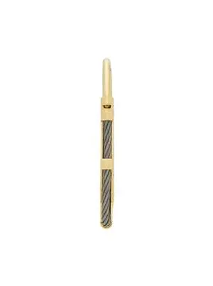 Saint Laurent Gold Colored Keychain With Logo Design In Metal For