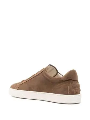 TOD'S Suede Sneakers With Stamped Logo - Brown