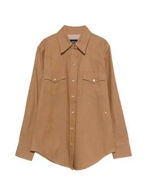 A.p.c. Japanese Denim Western Shirt - Brown