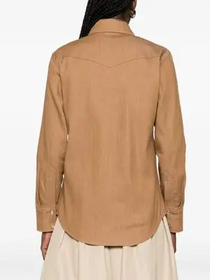 A.p.c. Japanese Denim Western Shirt - Brown