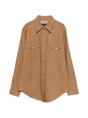 A.p.c. Japanese Denim Western Shirt - Brown