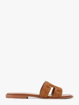 Celine Marina Suede Sandals With Triomphe Logo - Multicolor