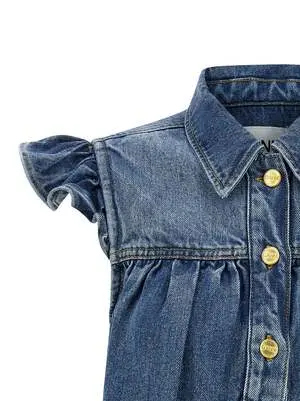 GANNI Denim Ruffle' Top