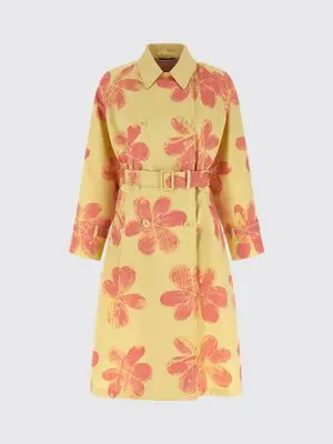 Max Mara Printed Cotton Trench Coat - Yellow