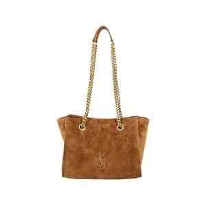 Saint Laurent SAINT LAURENT Calf Leather Tote Bag Brown