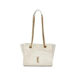 Saint Laurent Calf Leather Shoulder Bag - Cream