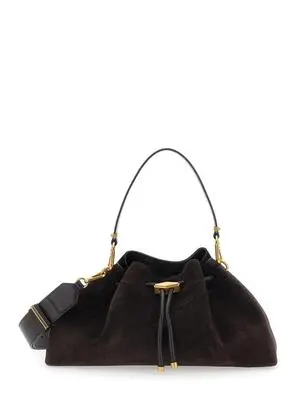 JIMMY CHOO Bon Bon' Brown Shoulder Bag With Drawstring Closure And Embossed Logo On Front In Suede For - Multicolor