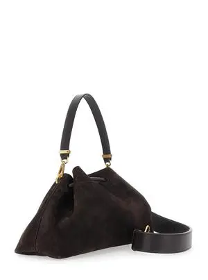 JIMMY CHOO Bon Bon' Brown Shoulder Bag With Drawstring Closure And Embossed Logo On Front In Suede For - Multicolor